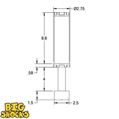 Big Shocks 2.50" x 4" Travel Bump Stop